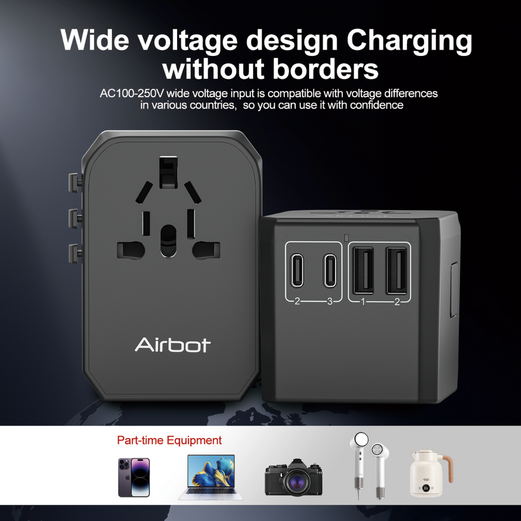 Airbot Air-305MAX Universal Travel Adapter 70W International Worldwide ...